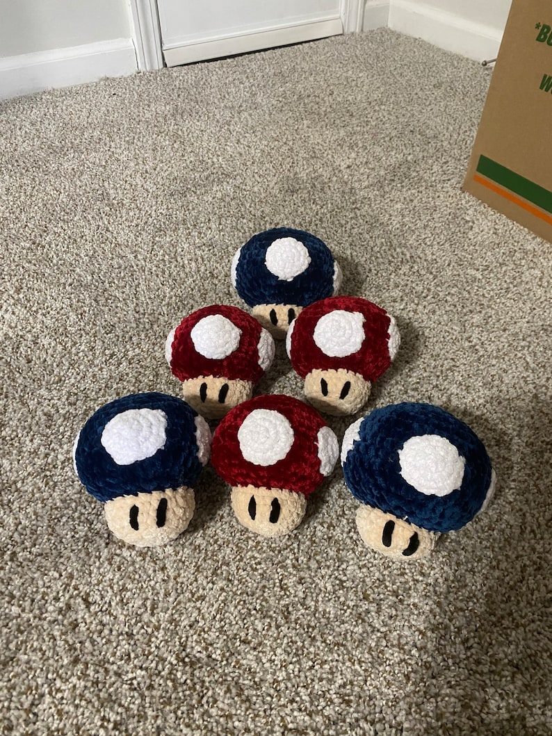 Nintendo Super Mario Brothers, Red and Blue Power up Mushrooms. Super ...