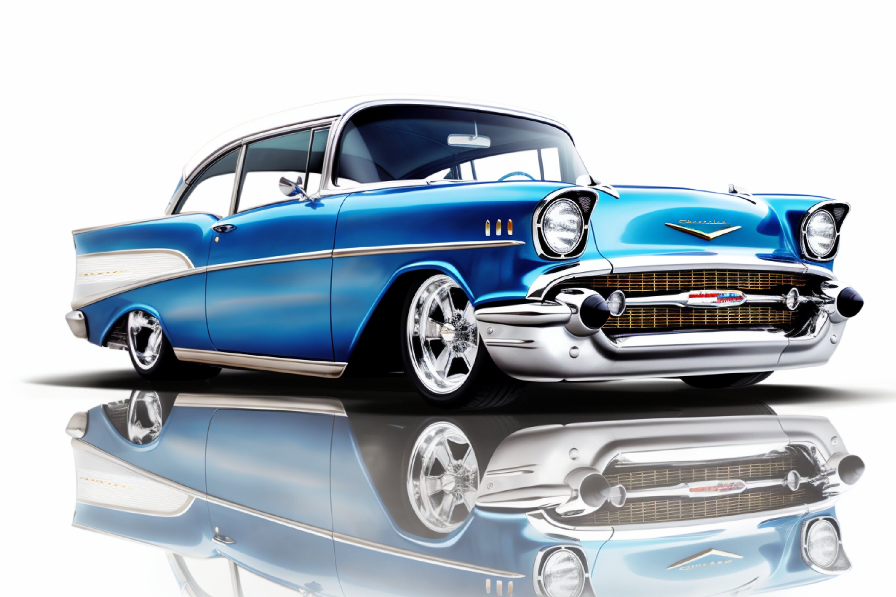 Bundle of 5 1957 Chevy Bel Air PNG Files, Office Art, Wall Art, Muscle ...