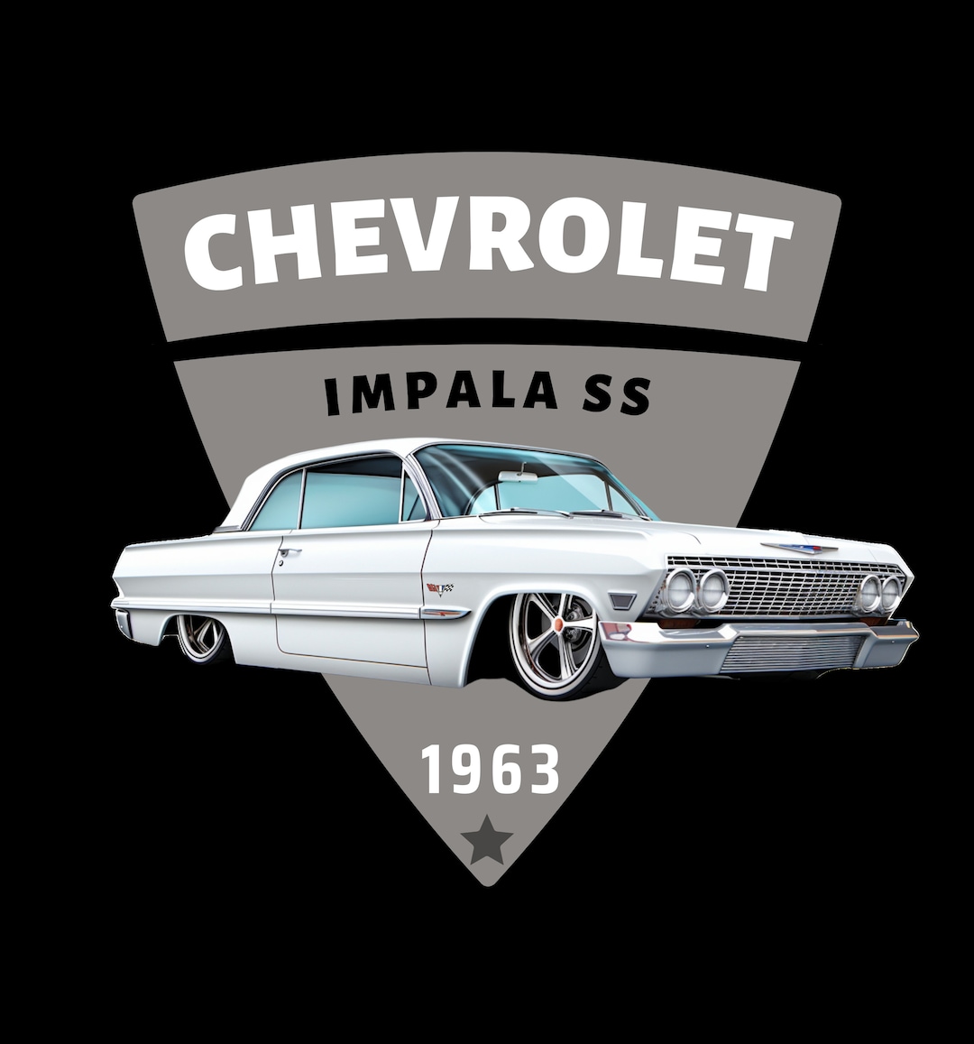 1963 Chevy Impala SS Transparent Background Tshirt Design PNG, Gift for ...