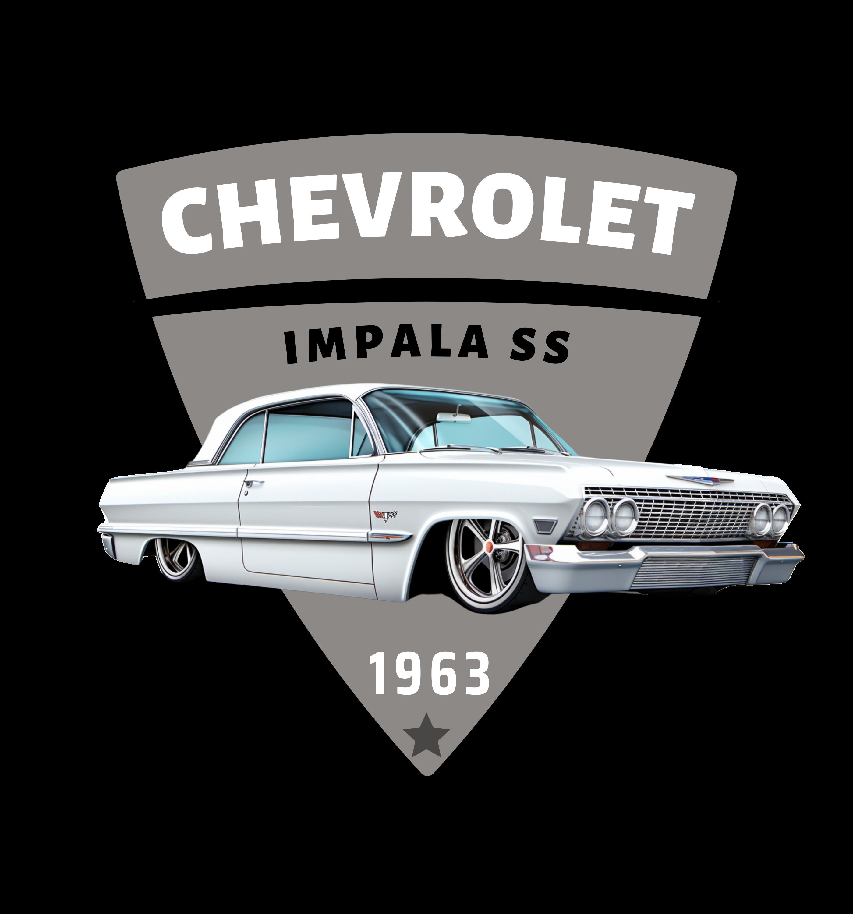 1963 Chevy Impala SS Transparent Background Tshirt Design PNG, Gift for ...