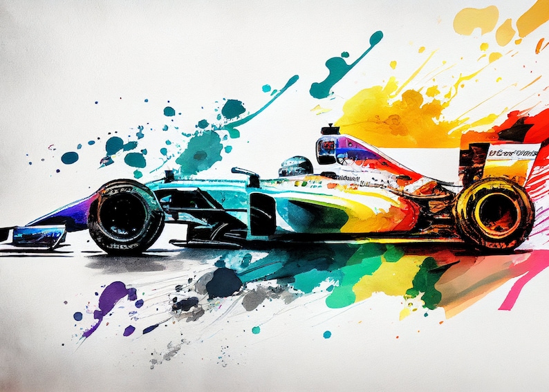 Formula One Watercolor SVG, Formula 1 Poster, Formula 1 Wall Art ...