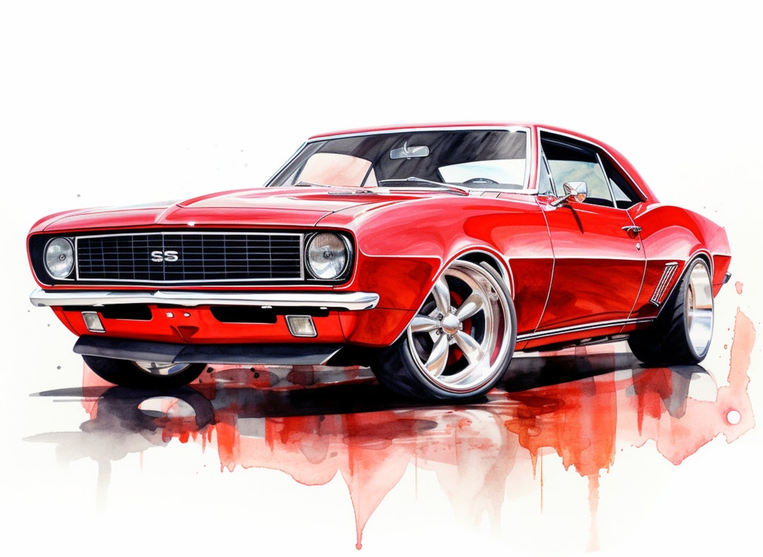1967 Chevy Camaro SVG and PNG Files, Classic Car, Vintage Car, Wall Art ...