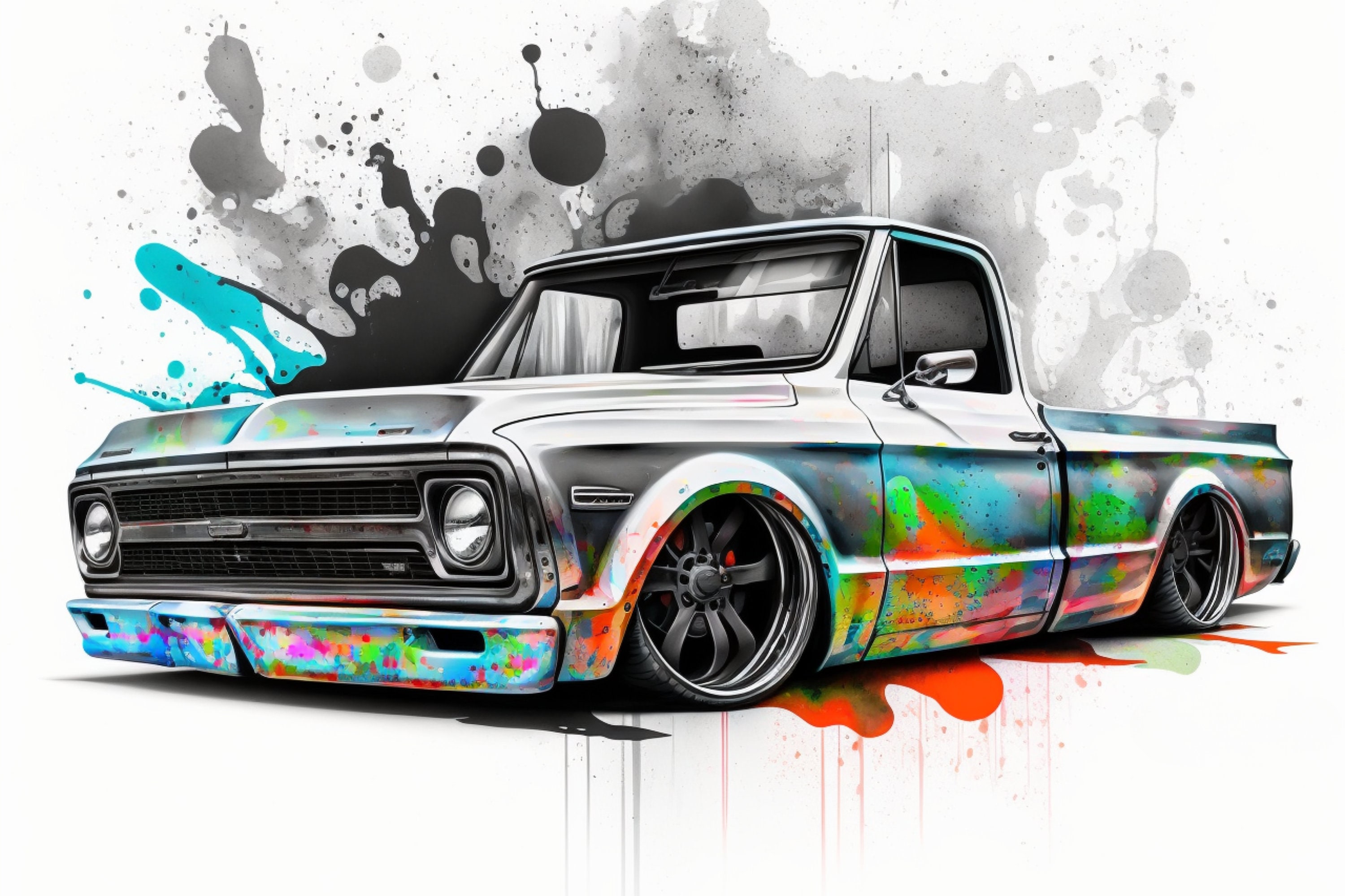 1968 Chevy C10 Watercolor Truck SVG, Car Wall Art (digital Download) - Etsy