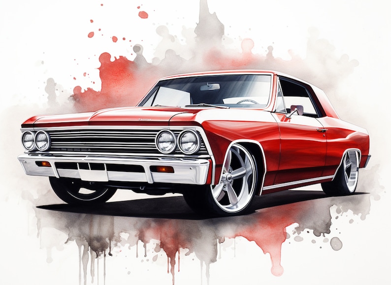 1967 Chevy Chevelle SVG and PNG Files, Classic Car, Vintage Car, Wall ...