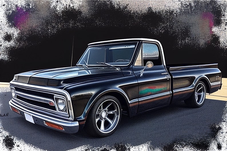 1968 Chevy C10 Truck PNG File, Office Art, Wall Art, Muscle Car, Man ...