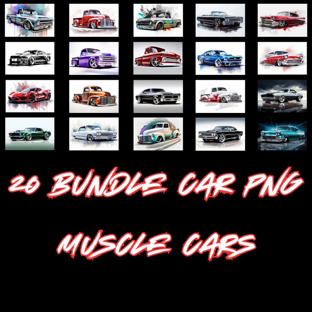 20 Bundle Muscle Car PNG, Bundle PNG, Car Lover Gift, Gift for Men ...
