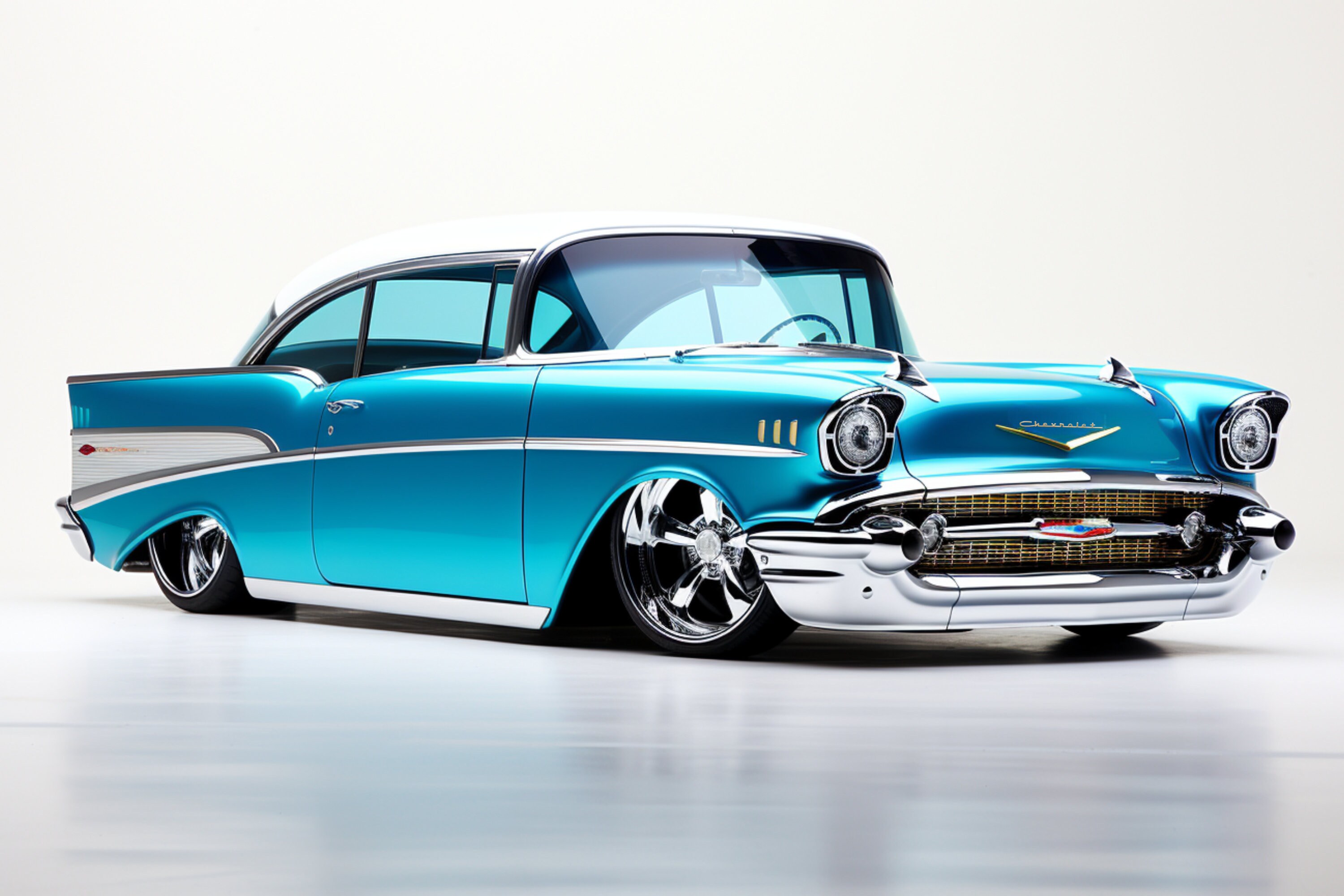 Bundle of 5 1957 Chevy Bel Air PNG Files, Office Art, Wall Art, Muscle ...