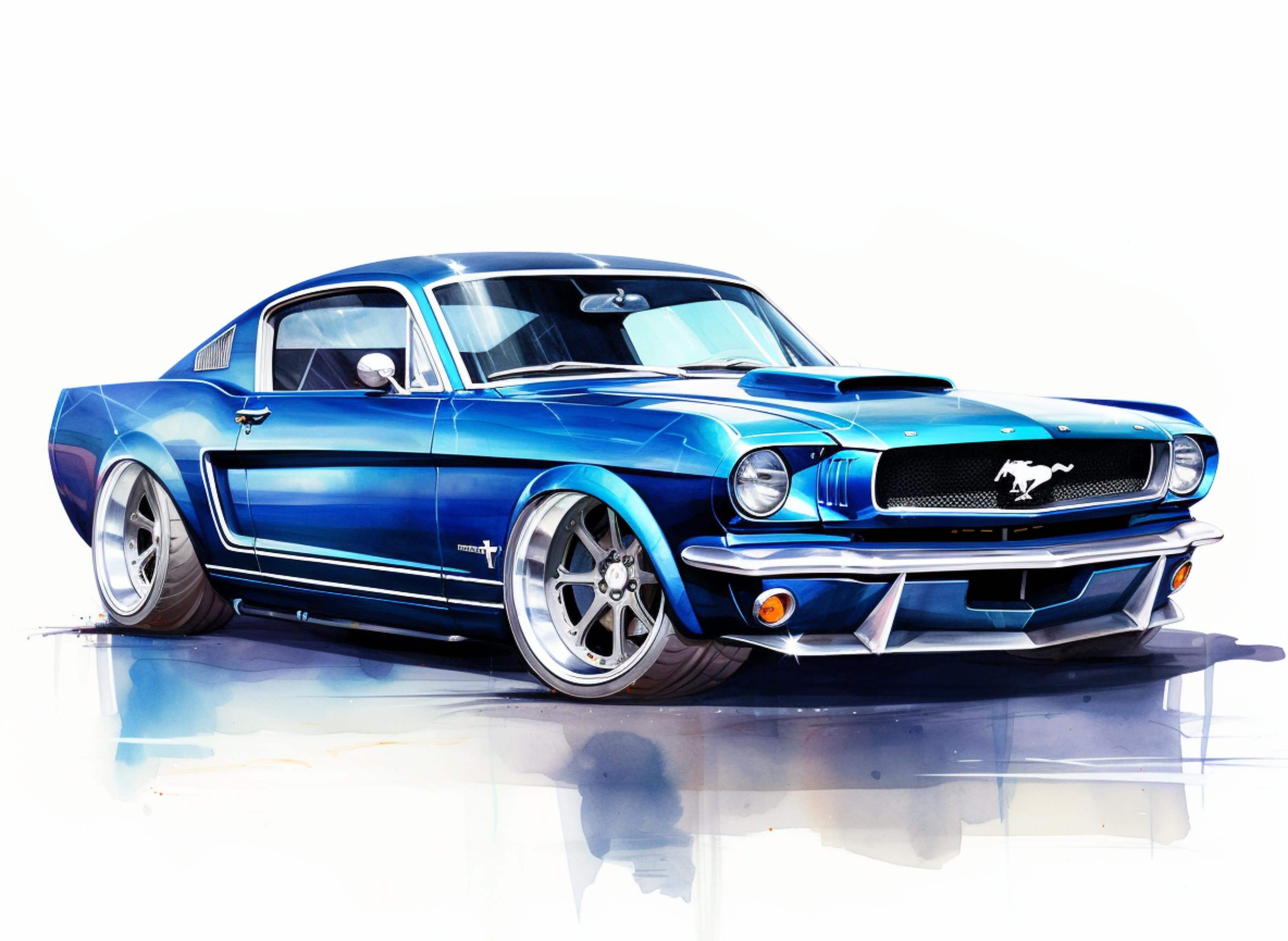 1965 Ford Mustang SVG and PNG Files, Classic Car, Vintage Car, Wall Art ...