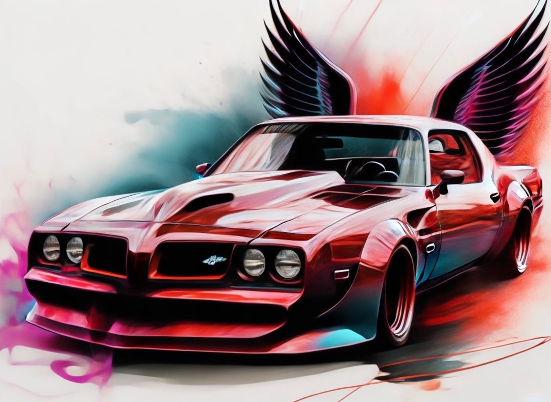 1977 Pontiac Trans Am Watercolor SVG, Gift for Dad, Downloadable, Wall ...