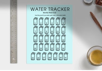 Printable Water Intake Tracker, Daily Habit Tracker, Positivity Planner ...