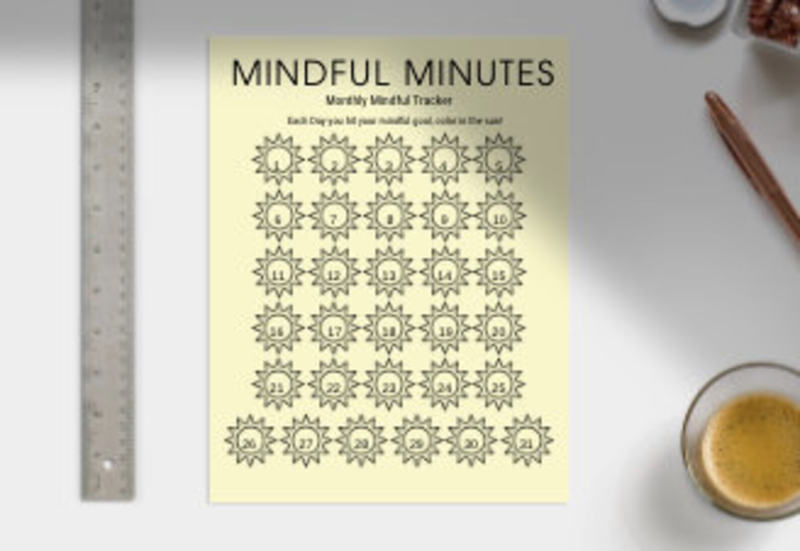 Printable Mindfulness Tracker, Daily Habit Tracker, Positivity Planner ...