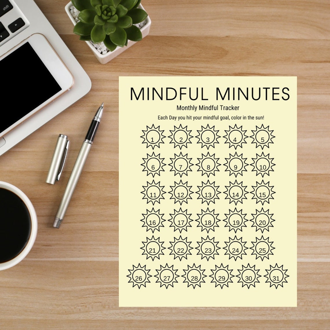 Printable Mindfulness Tracker, Daily Habit Tracker, Positivity Planner ...
