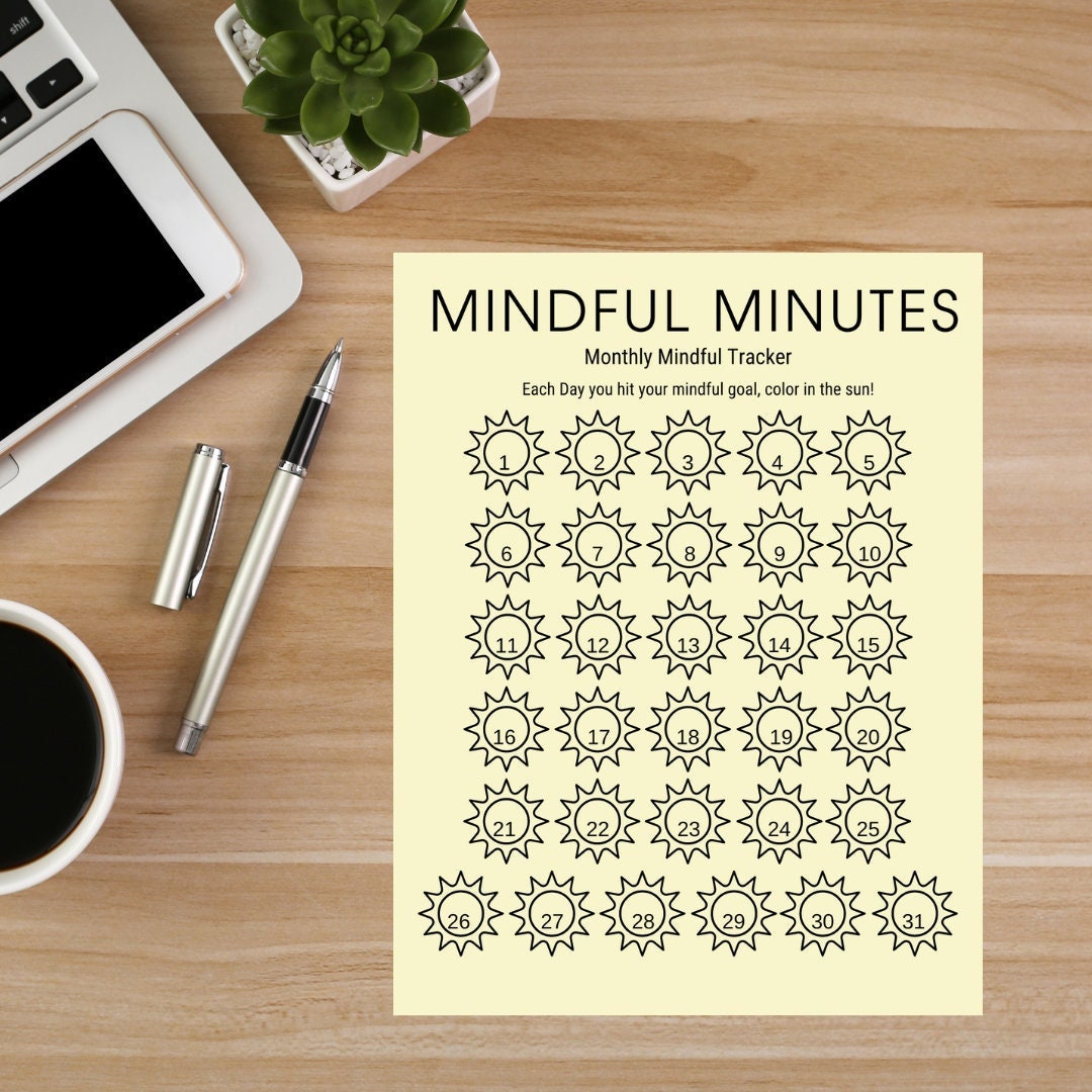 Printable Mindfulness Tracker, Daily Habit Tracker, Positivity Planner ...