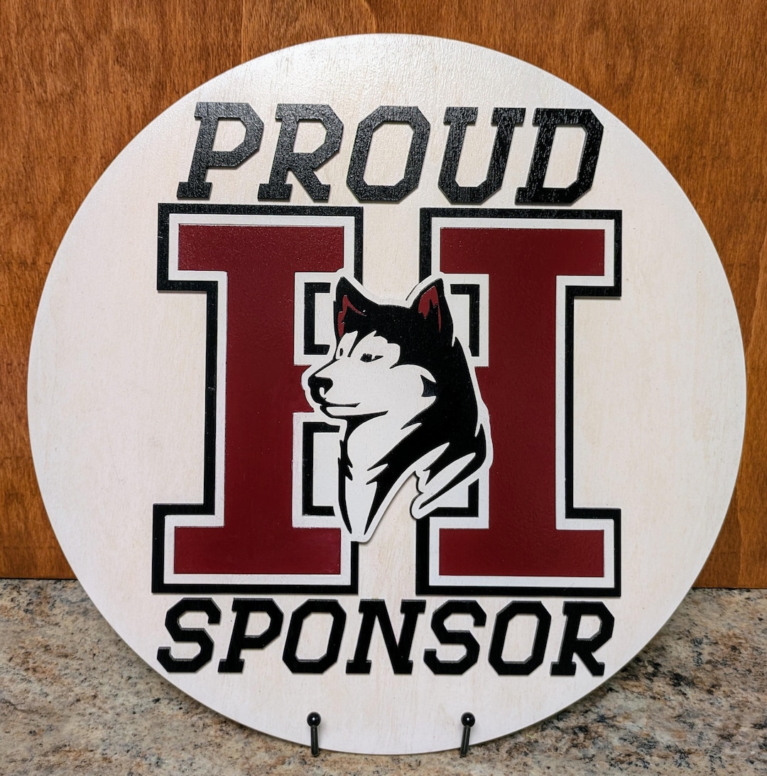 Custom School Sponsor Sign – 10" or 14" Round Wood Sign With Logo - Etsy