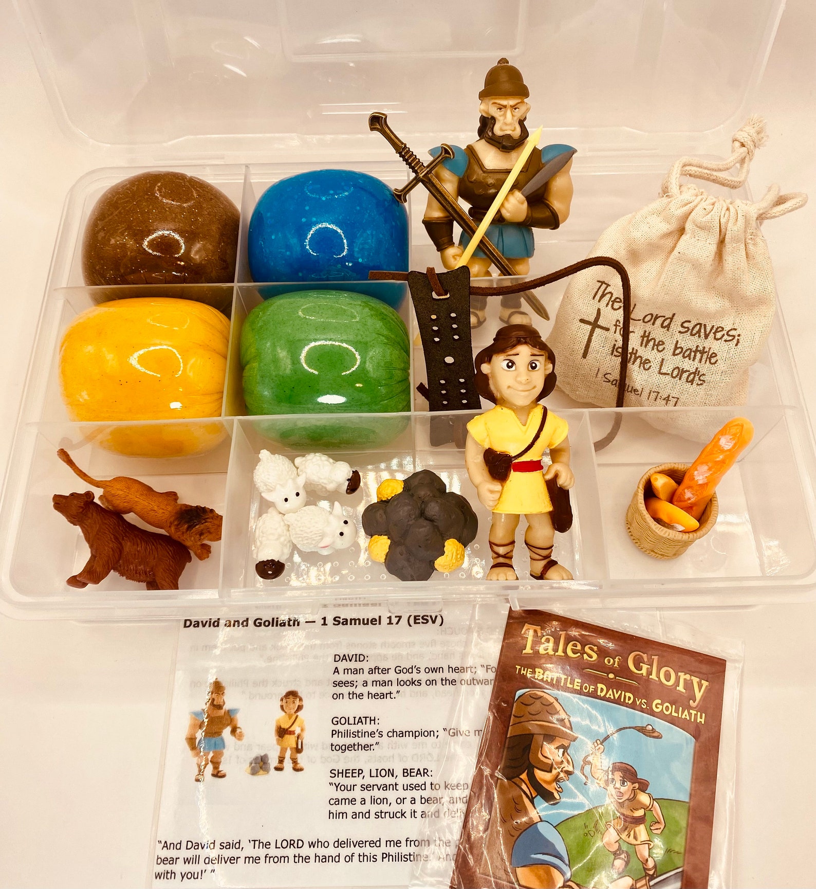 David and Goliath Play Dough Kit, David and Goliath Bible Story, Bible ...