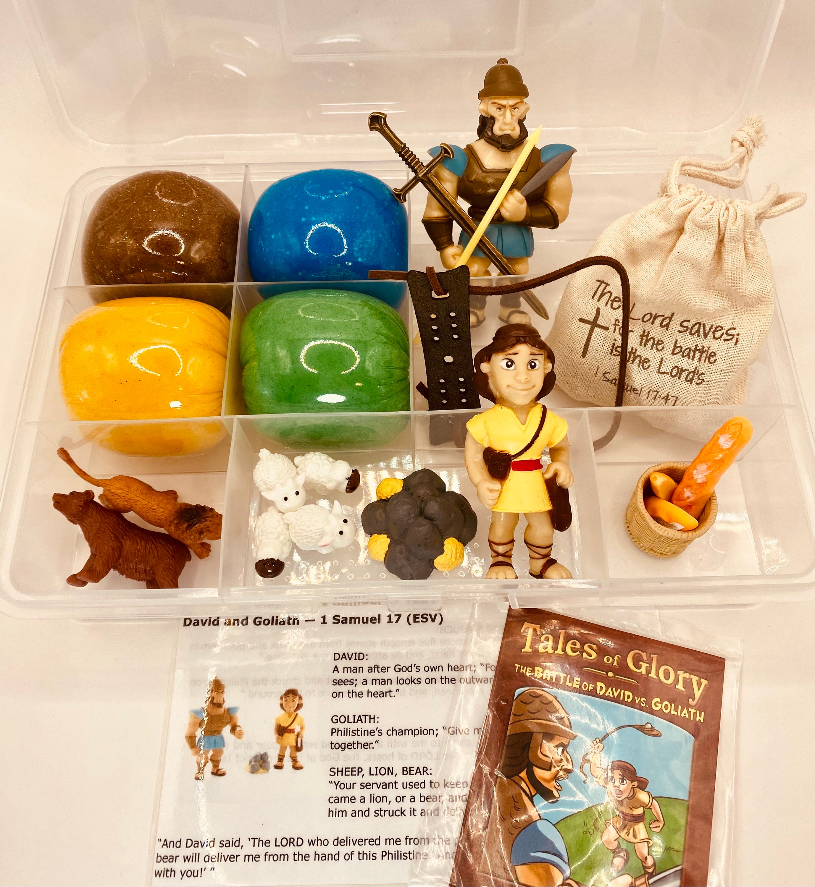 David and Goliath Play Dough Kit, David and Goliath Bible Story, Bible ...