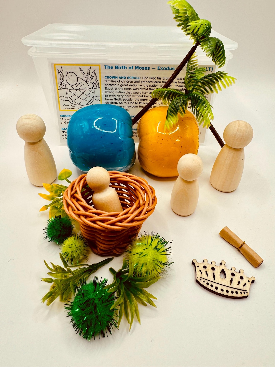 Baby Moses Sensory Kit: Bible Story Play Dough Activity - Etsy