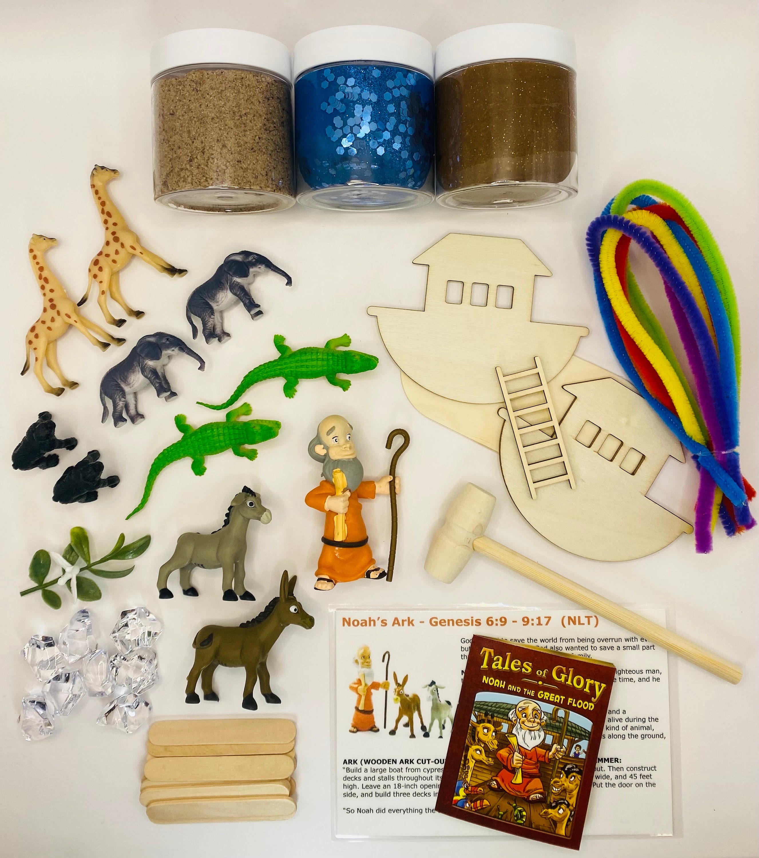 Noah's Ark Sensory Bin: Bible Story Play Dough Kit - Etsy