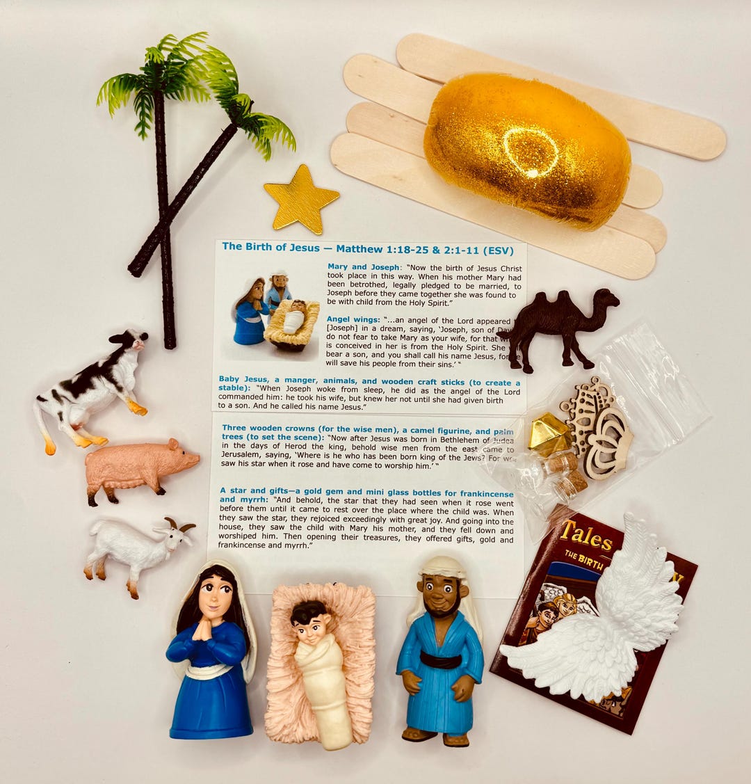 Nativity Sensory Bin: Jesus' Birth Story, Figures & Booklet - Etsy