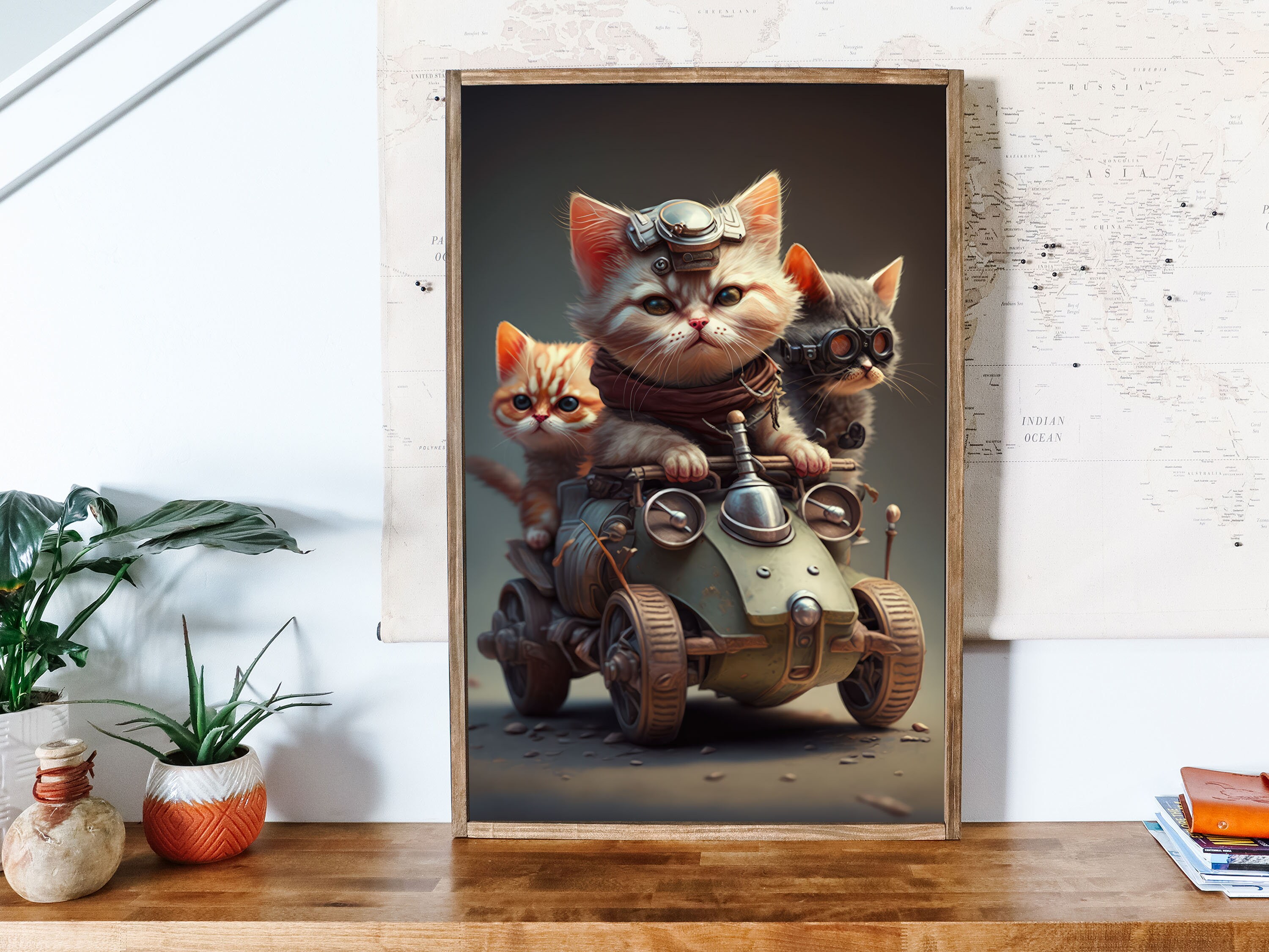 Cute Cat Collection, Digital Print, Poster, Wall Hanging Picture, AI ...
