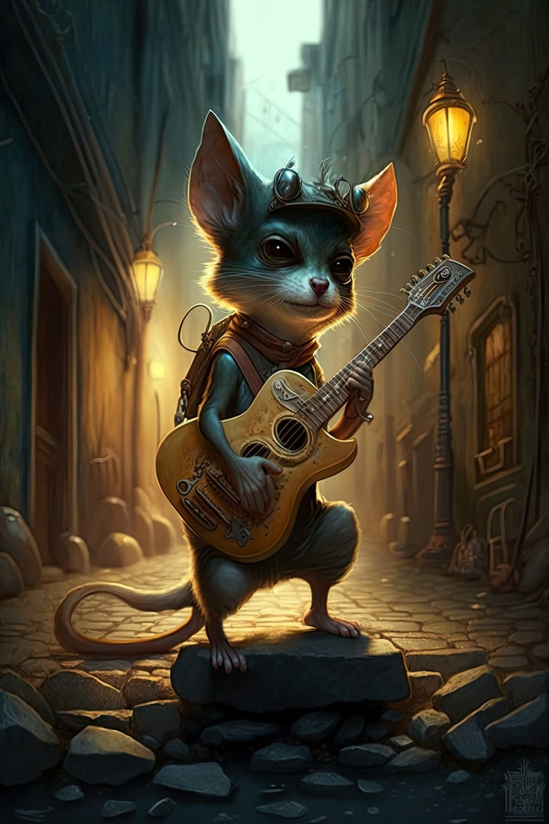 Adorable Animals Playing Music Guitar Downloadable Prints - Etsy