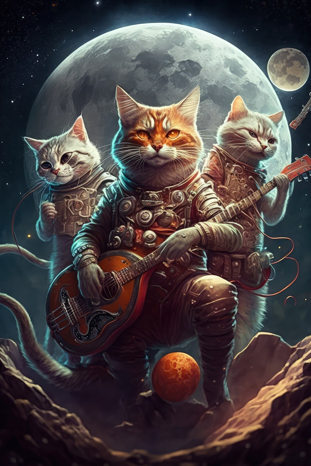 Cute Cats Download and Print, Animals in the Band Series - Downloadable ...