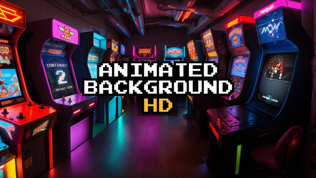 Vtuber BACKGROUND HD Animated Retro Arcade Room Stream - Etsy