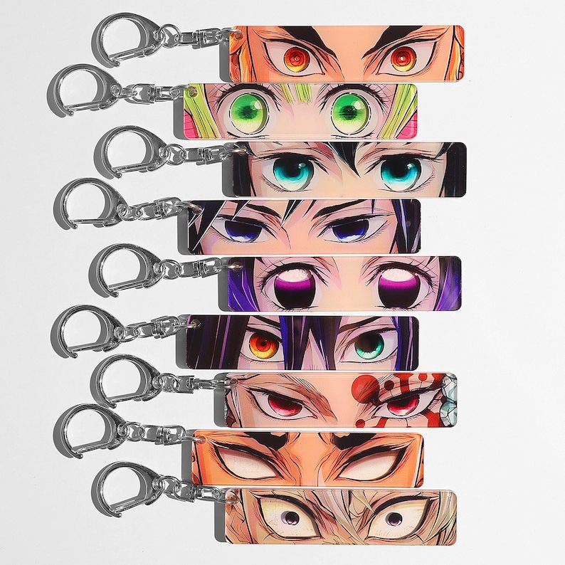 Reflective Anime Eye Keychain-eyes of the Elemental Fighters, Fan Art ...