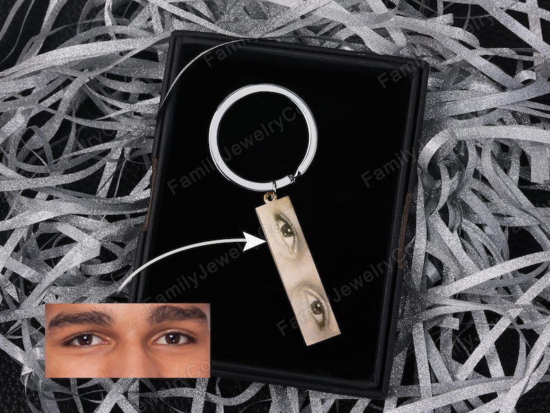 Personalized Human Eyes Keychain, Your Eyes Photo Drive Safe Keychain ...