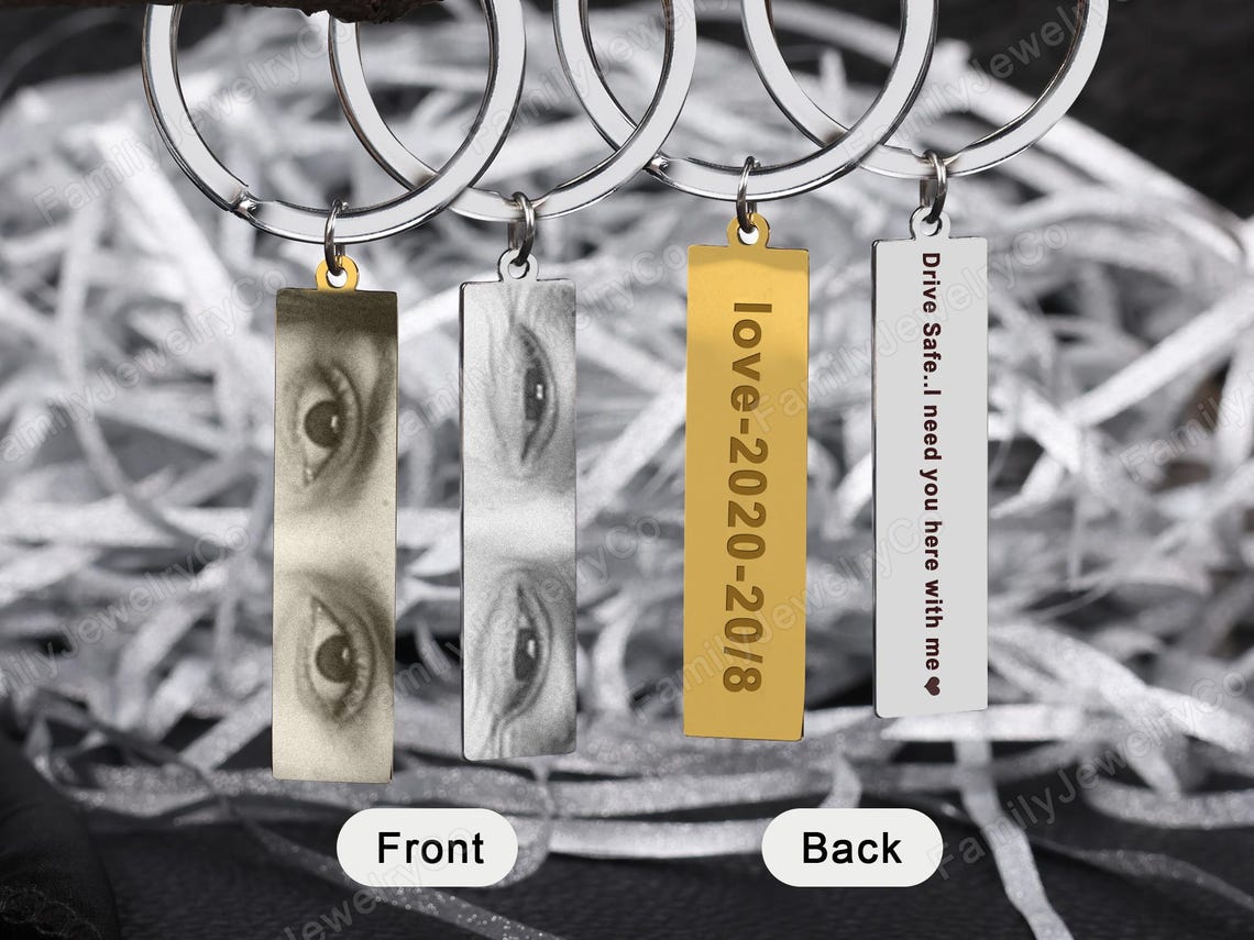 Personalized Human Eyes Keychain, Your Eyes Photo Drive Safe Keychain ...