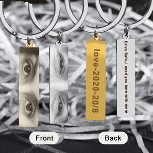 Personalized Human Eyes Keychain, Your Eyes Photo Drive Safe Keychain ...
