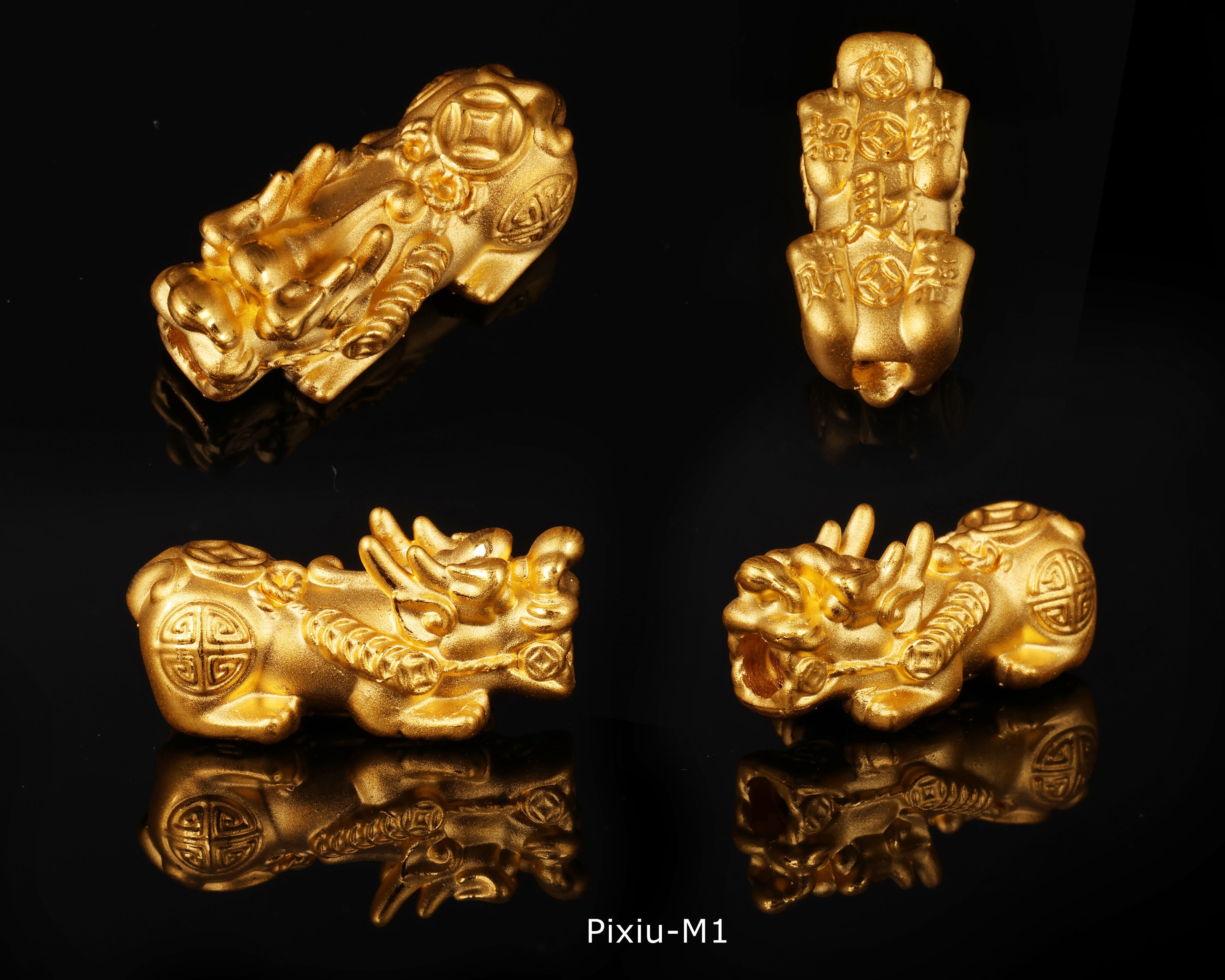 24K Gold Pixiu Charms Beads Fengshui Lucky Wealth Piyao Beads - Etsy