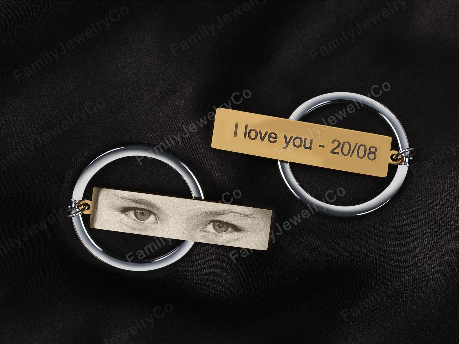 Personalized Human Eyes Keychain, Your Eyes Photo Drive Safe Keychain ...