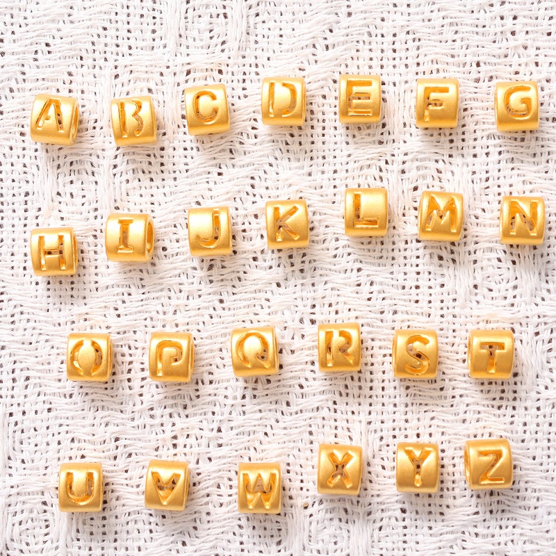 Gold Alphabet Bead - Etsy