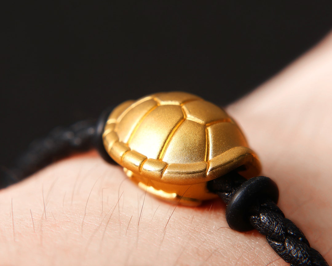 24K Gold Turtle Shell Bracelet – Minimalist Fortune Jewelry - Etsy