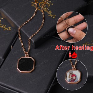 Personalized Heat-activated Photo Necklace, Hidden Your Photo, Magic ...
