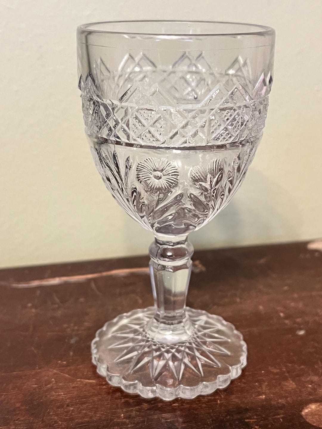 Indiana Glass EAPG Horsemint Pattern Wine Goblet - Etsy