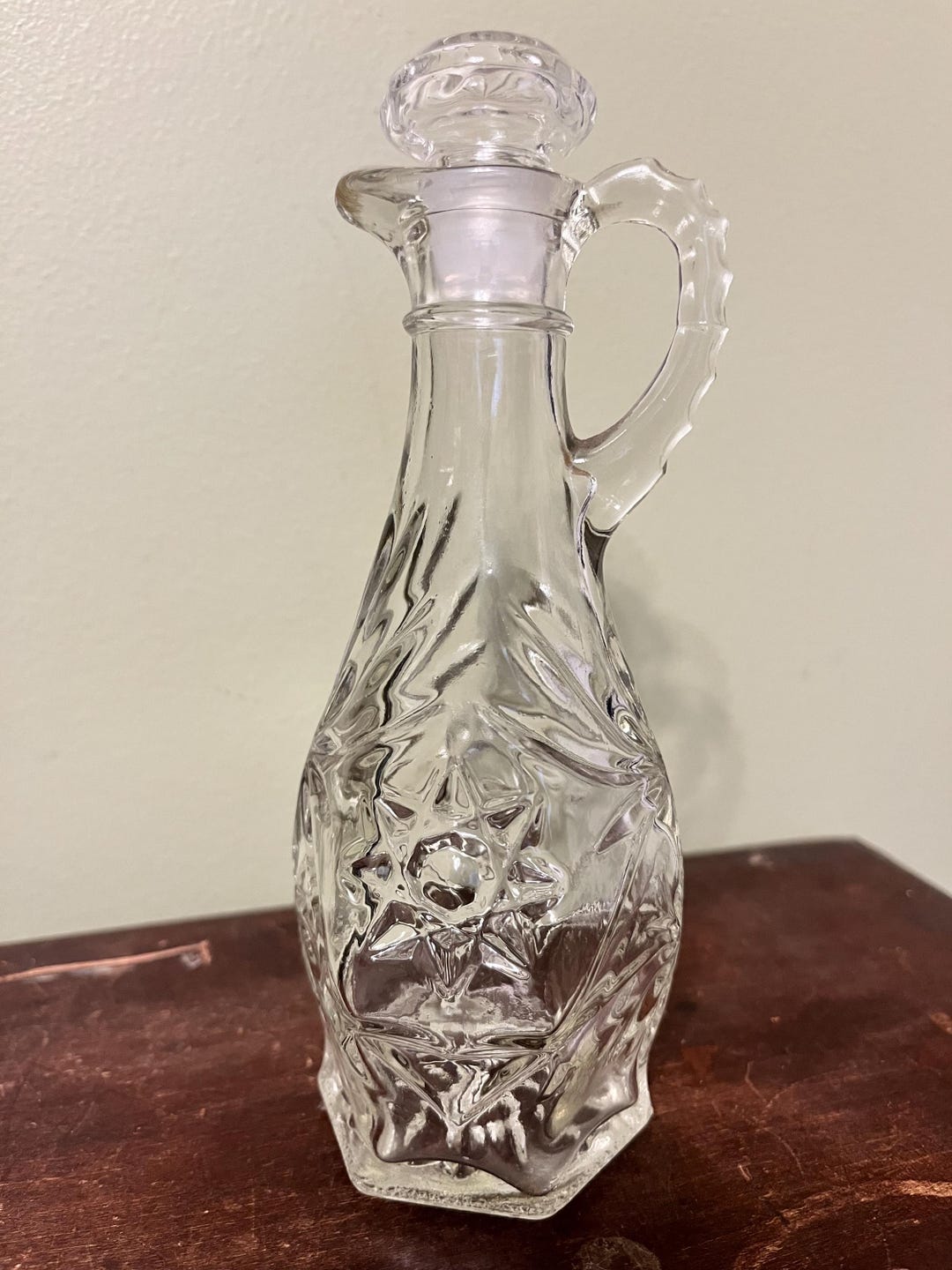 Vintage Anchor Hocking Star of David Cruet Oil or Vinegar Bottle With ...