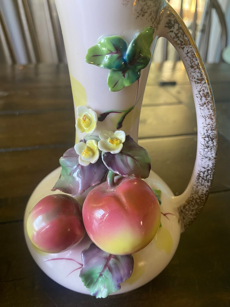 Lefton Pink Ewer China Vases- Hand Painted Made in 1955 - Etsy