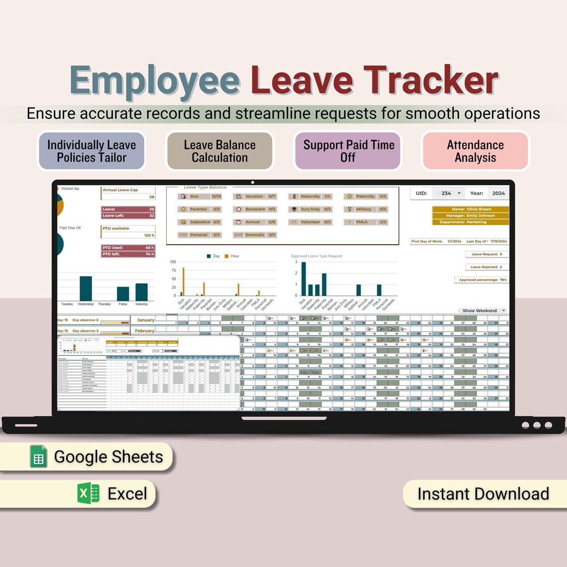 Employee Absence Tracker, Leave Balance Calculation, Human Resource ...
