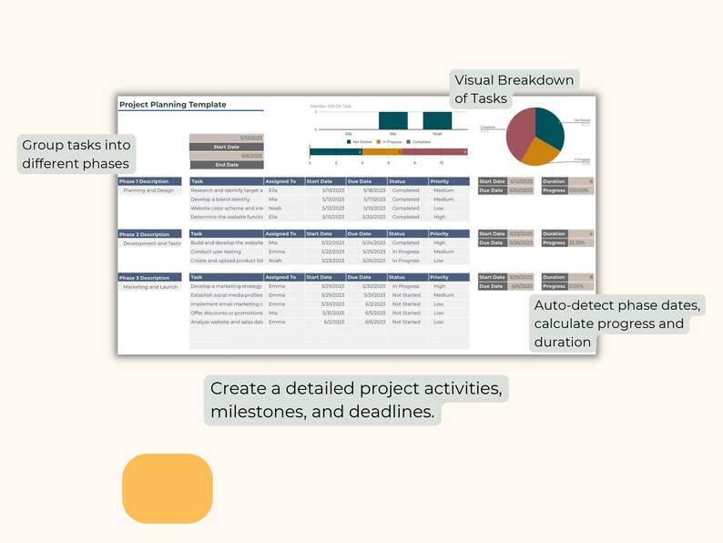 Project Management Template, Manage and Plan Projects and Task ...