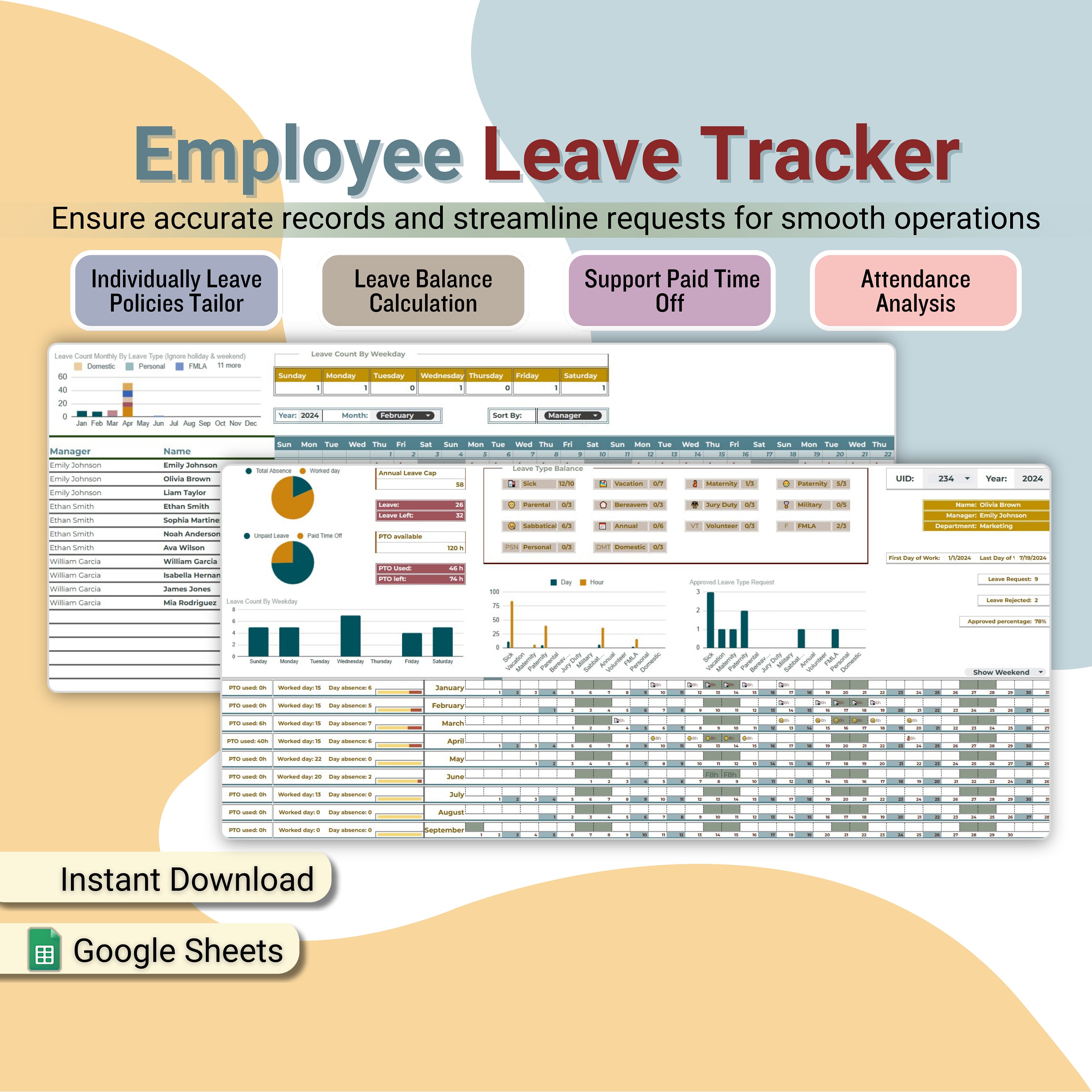 Employee Absence Tracker, Leave Balance Calculation, Human Resource ...