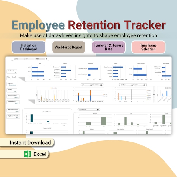 Employee Retention Spreadsheet - Etsy