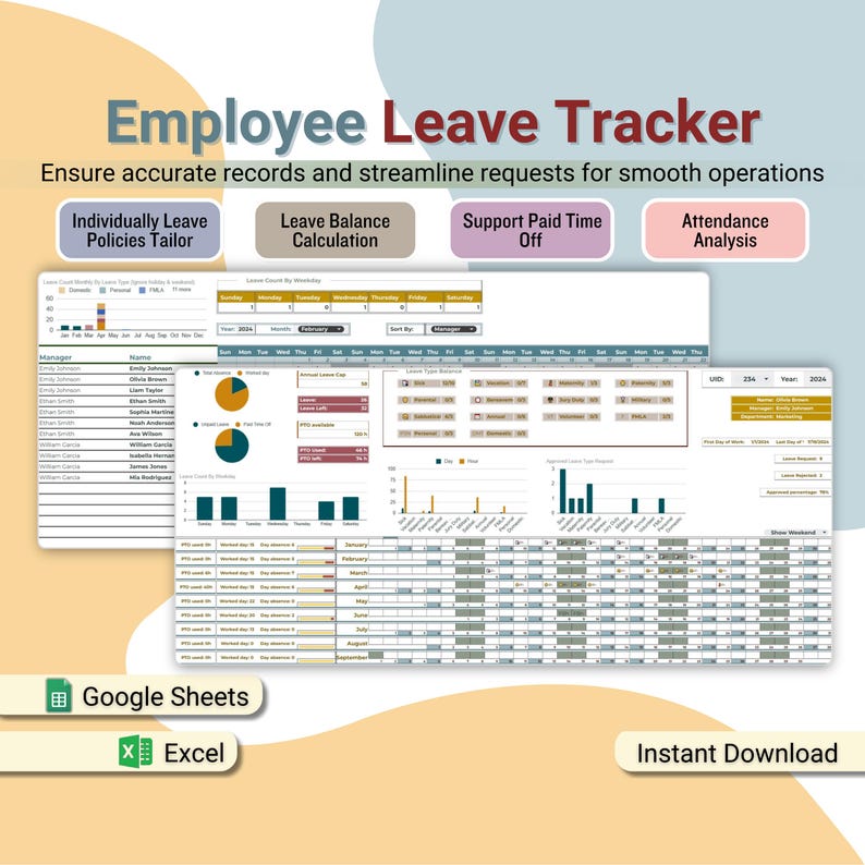 Employee Absence Tracker, Leave Balance Calculation, Human Resource ...