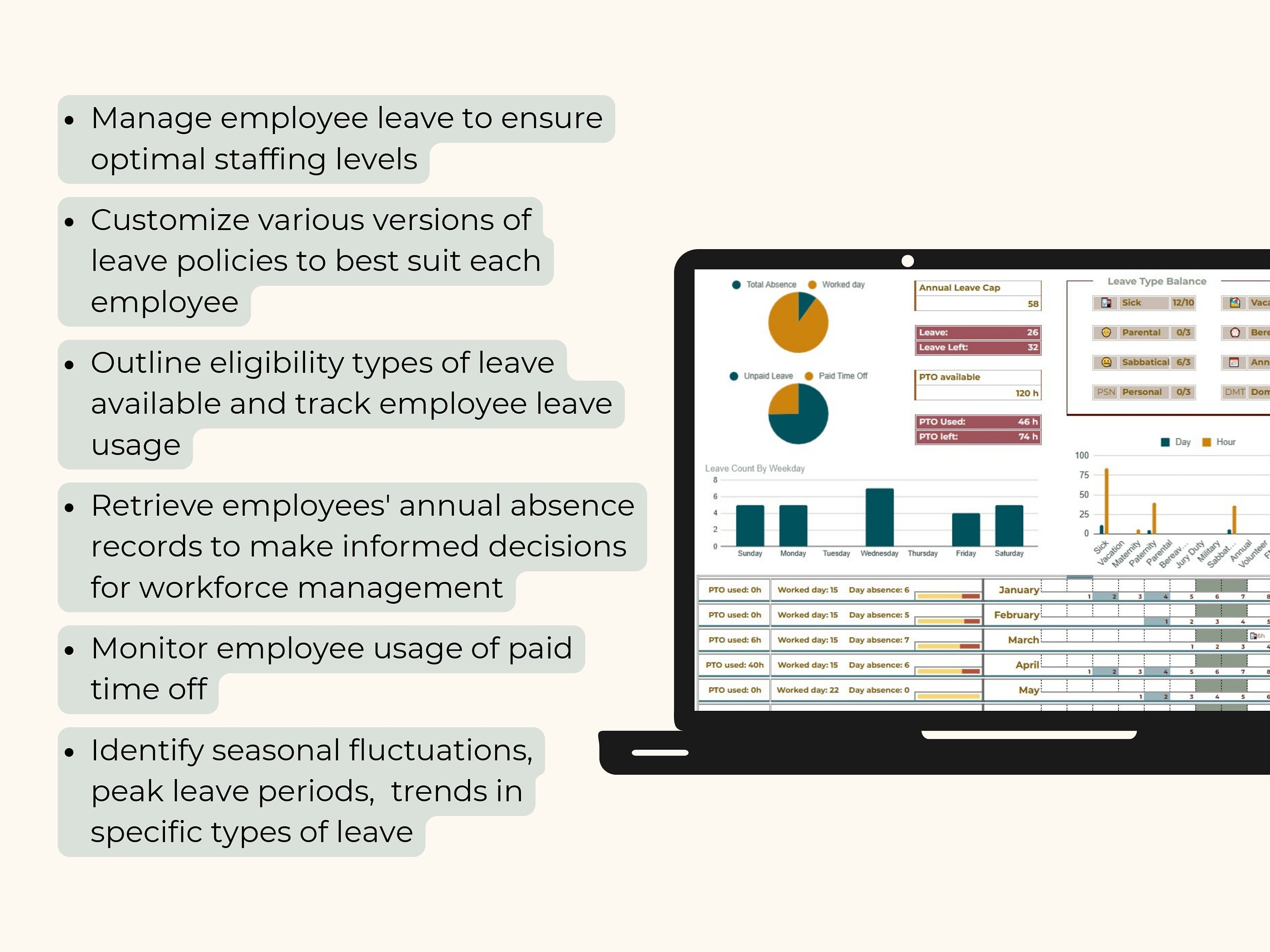 Employee Absence Tracker, Leave Balance Calculation, Human Resource ...