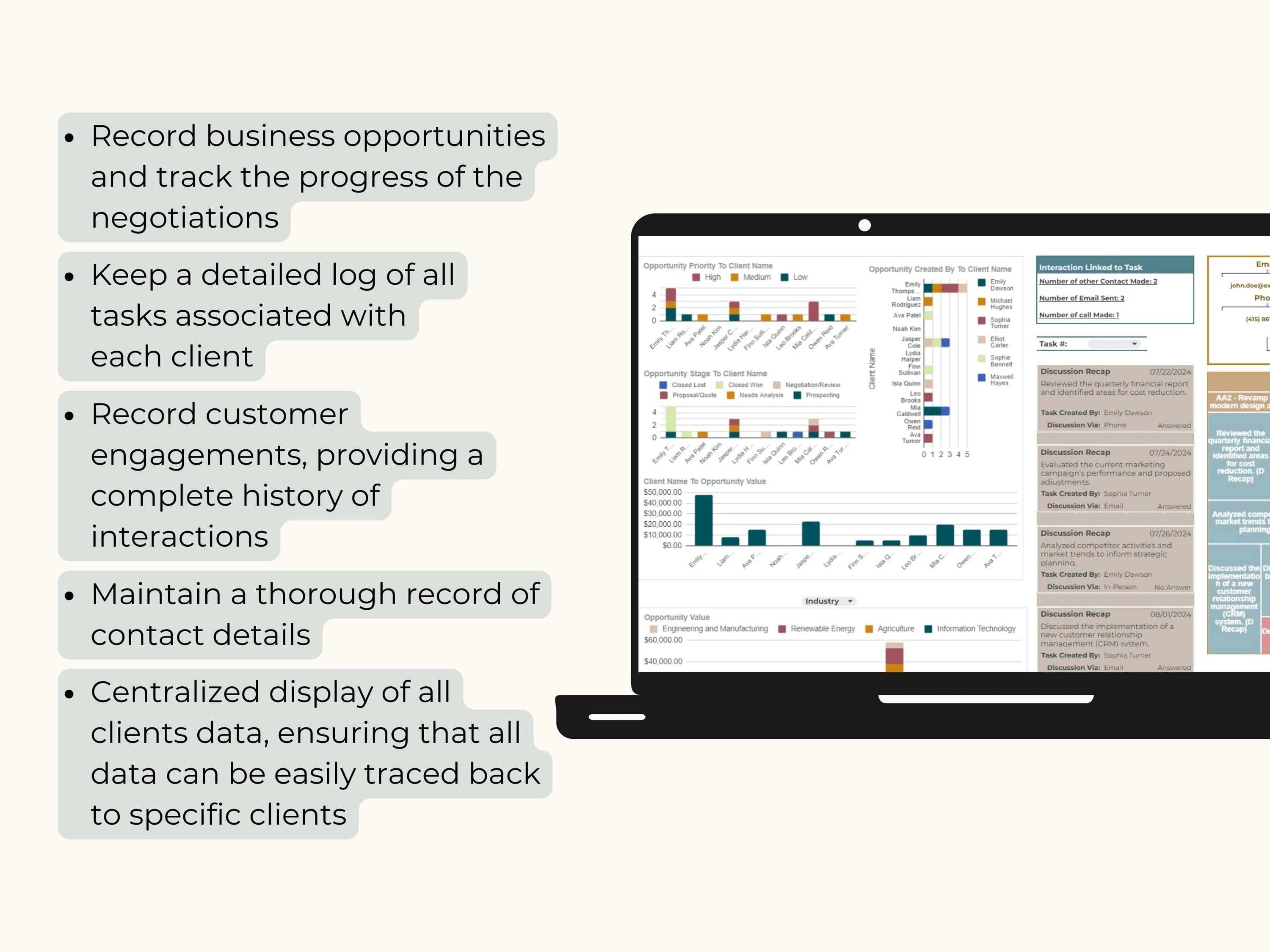 Client Tracker, Customer Relationship Management Spreadsheet, Lead ...