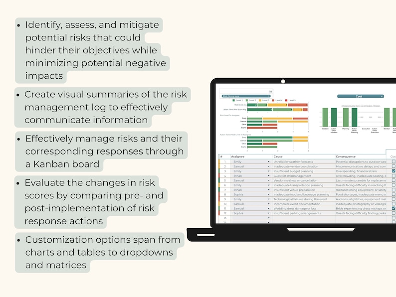 Project/event Risk Management Template, Risk Matrix Tracker, Risk ...