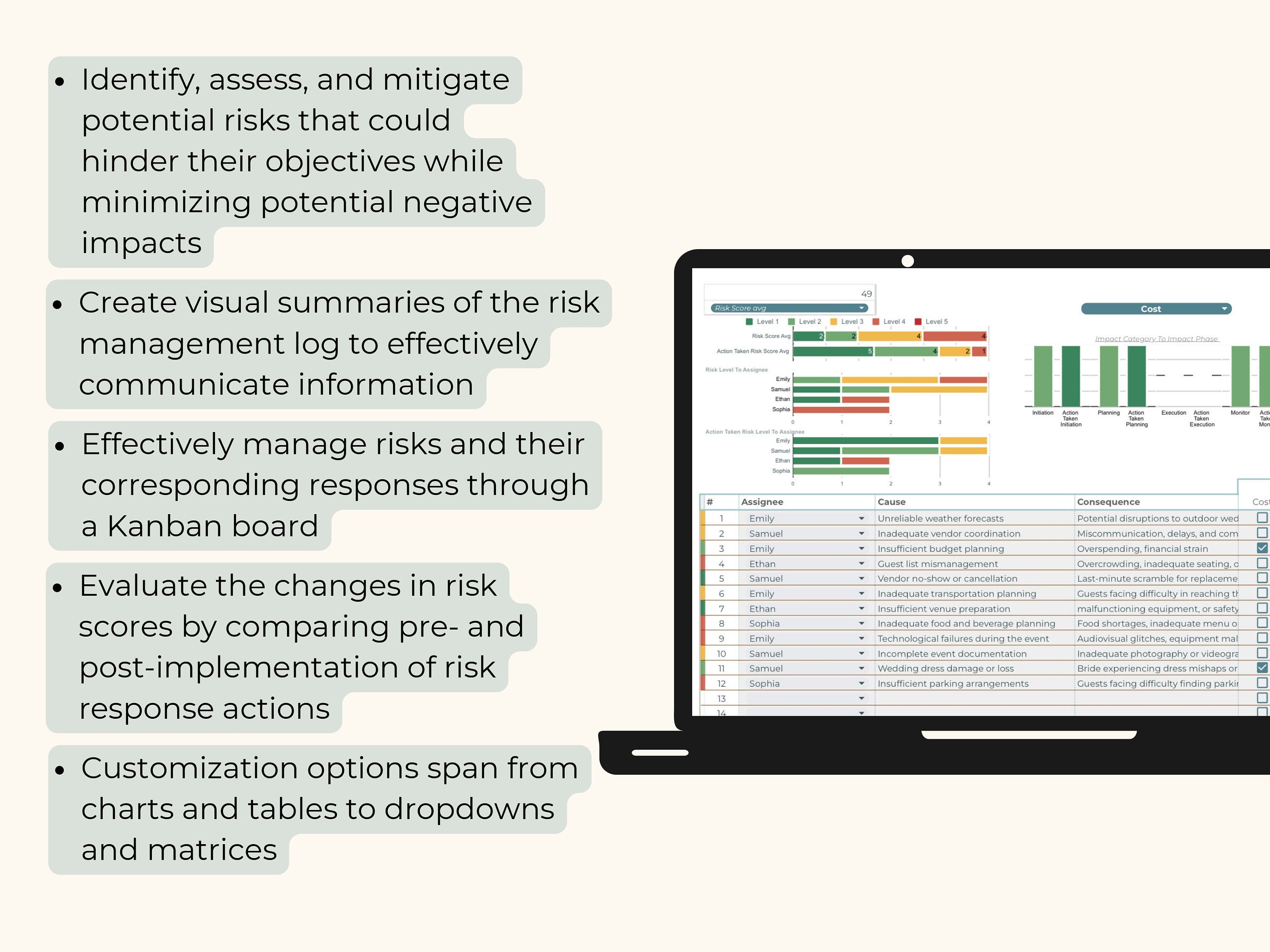Project/event Risk Management Template, Risk Matrix Tracker, Risk ...