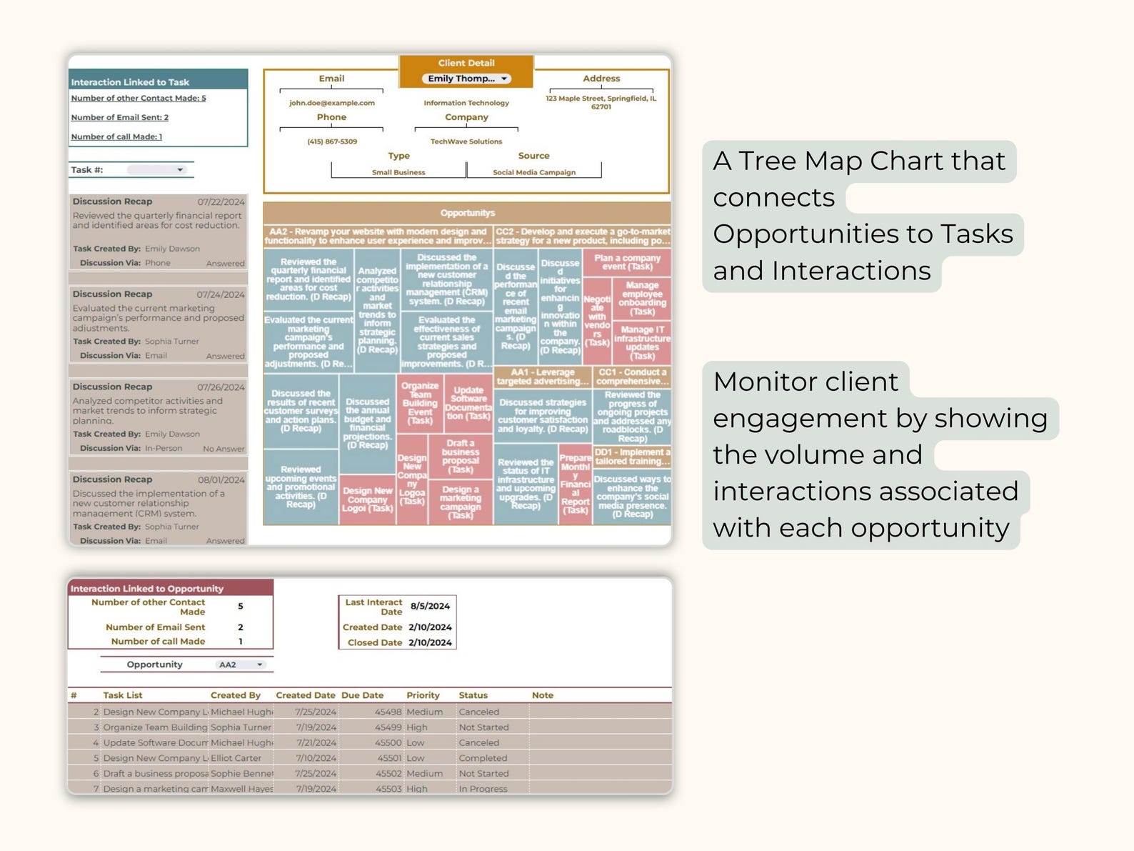 Client Tracker, Customer Relationship Management Spreadsheet, Lead ...