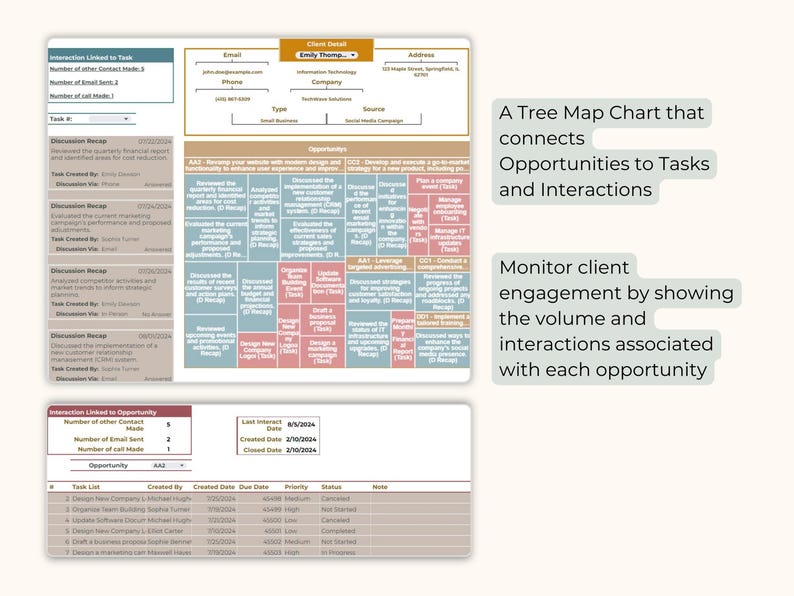 Client Tracker, Customer Relationship Management Spreadsheet, Lead ...
